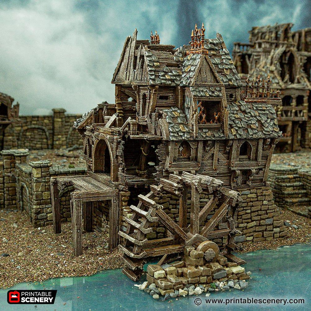 Ruined City Watermill Dnd Terrain, Dungeons and Dragons Terrain, Cities ...