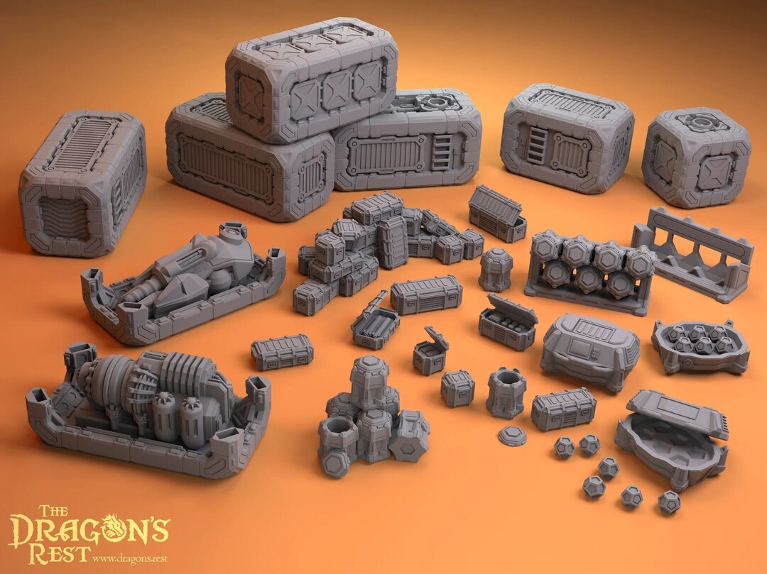Containers Sci Fi Scatter Terrain, Dungeons and Dragons, Dnd, Kill Team ...