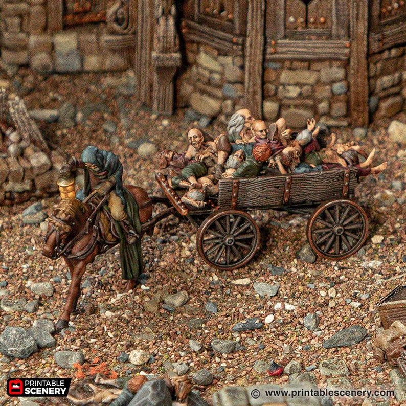 Corpse Cart Dnd Miniature Terrain Set, Resin Miniature, Dungeons and ...
