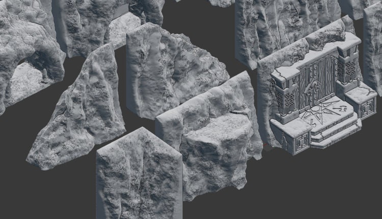 Modular Cliff Mountain Hill Scatter Terrain | Dnd | Pathfinder ...