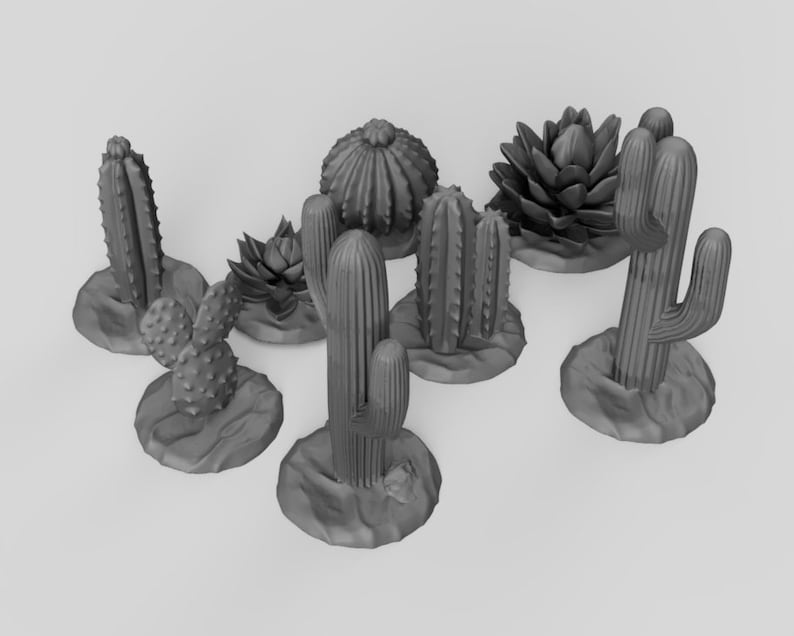 Scorching Sands Desert Cactus Set Dnd Miniature Terrain for - Etsy