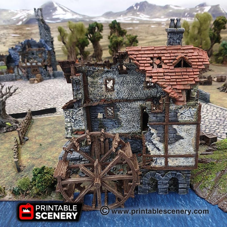 Ruined Water Mill Dnd Miniature Terrain for Dungeons and Dragons, D&D ...