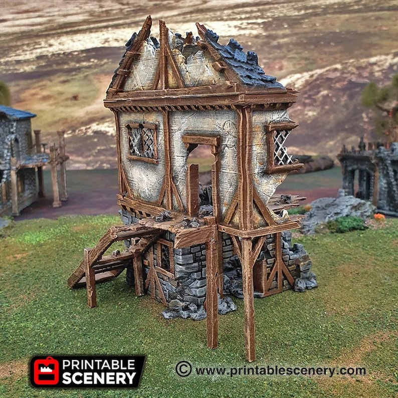 Winterdale Ruined Townhouse Dnd Miniature Terrain for Dungeons and ...