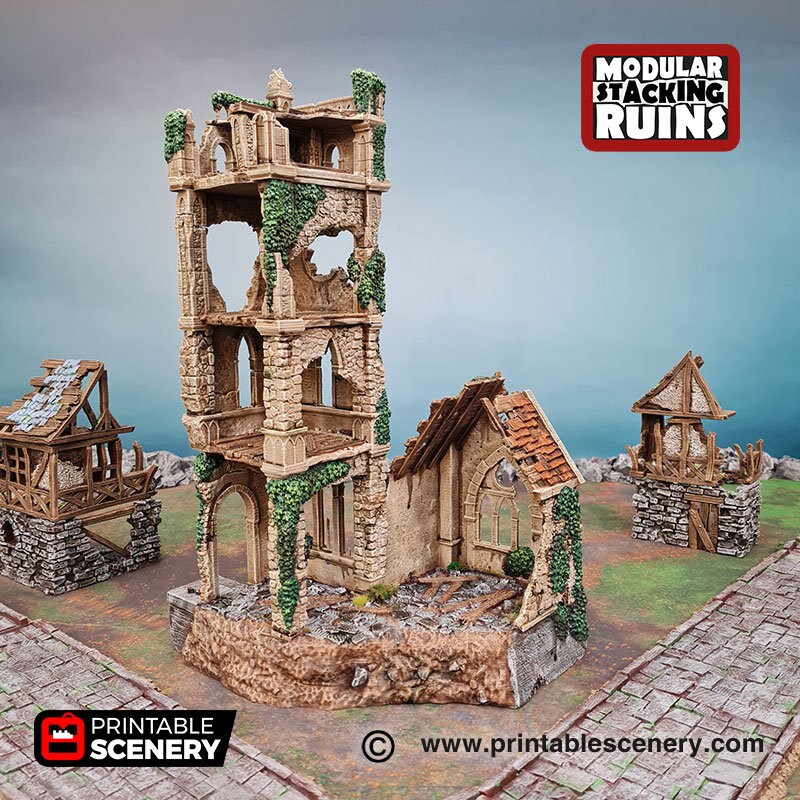 Shadowfey Bell Tower and Sept Dnd Miniature Terrain for Dungeons and ...