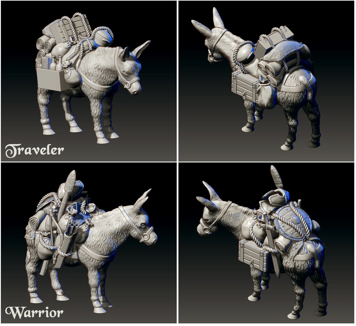 Pack Mules Dnd Miniature Terrain 15mm 28mm 32mm | D&D, Dungeons and ...