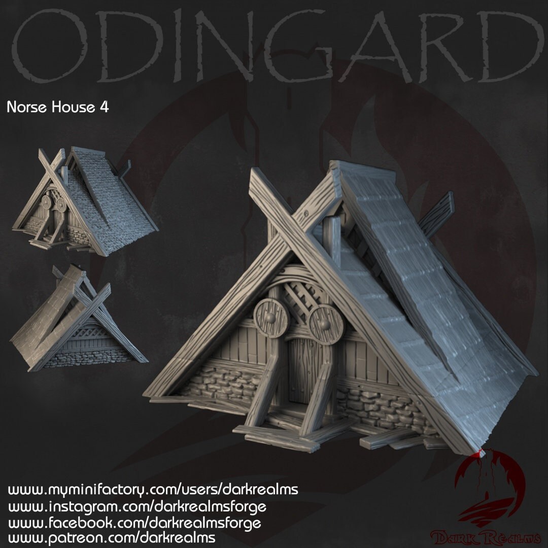 Dark Realms Odingard Viking Norse House 4 Dnd Miniature Terrain for ...