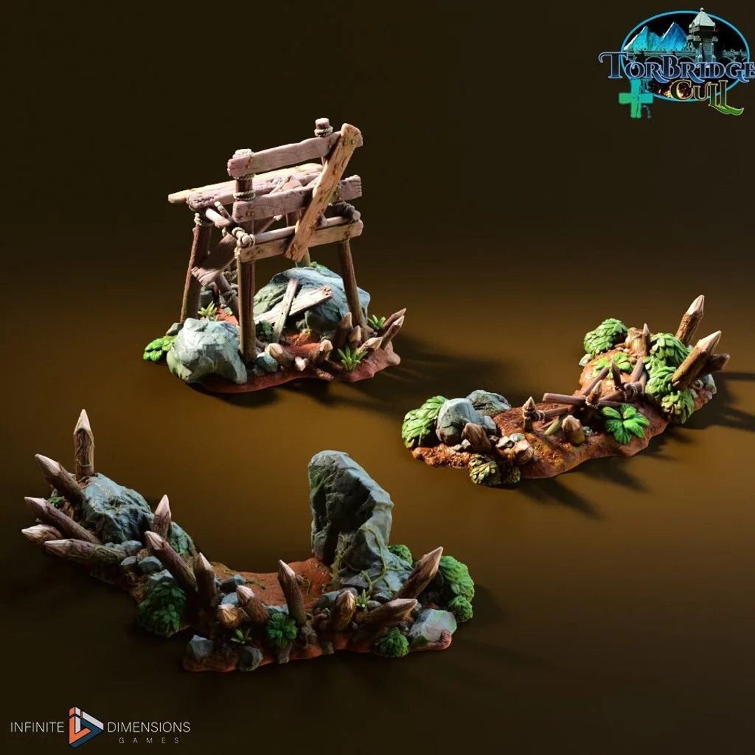 Torbridge Crumbling Barricades Set Dnd Miniature Terrain for Dungeons ...