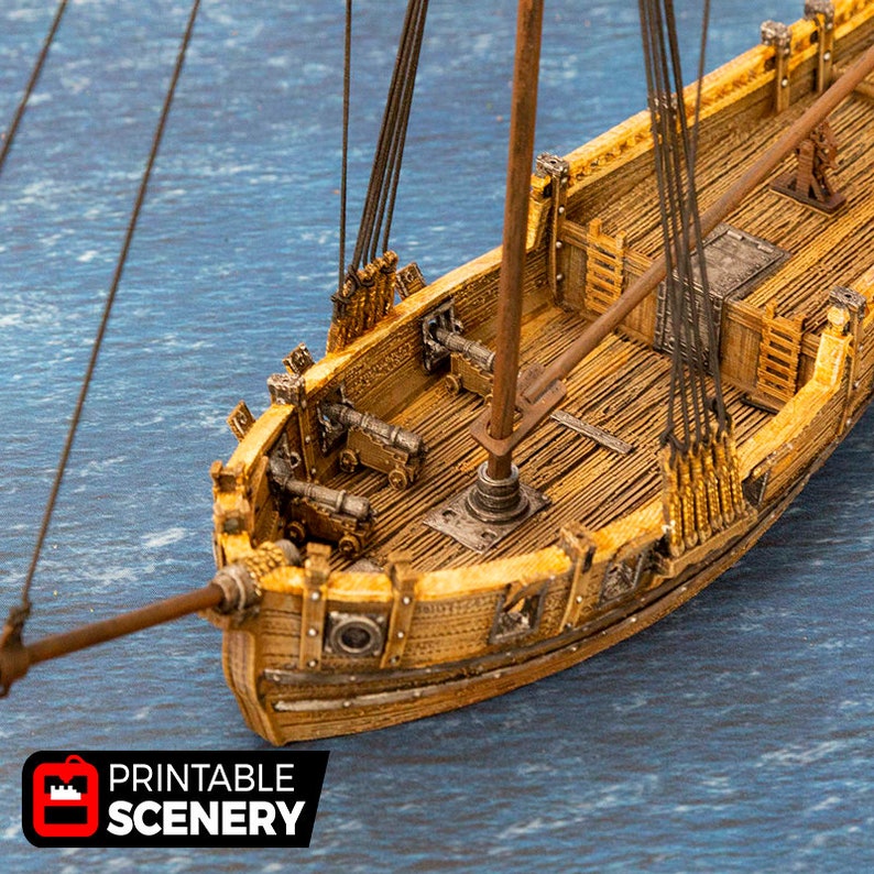 Sloop Ship Dnd Miniature Terrain for Dungeons and Dragons - Etsy