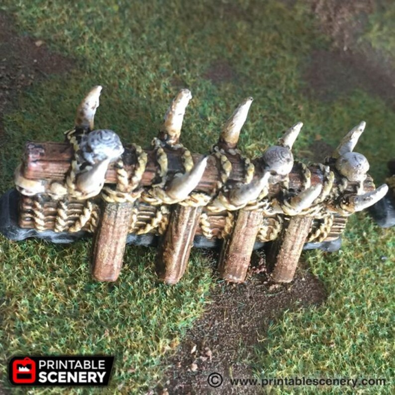 Dwarves, Elves and Demons - Dnd Terrain Tusk Fence | Dnd 28mm Miniature ...