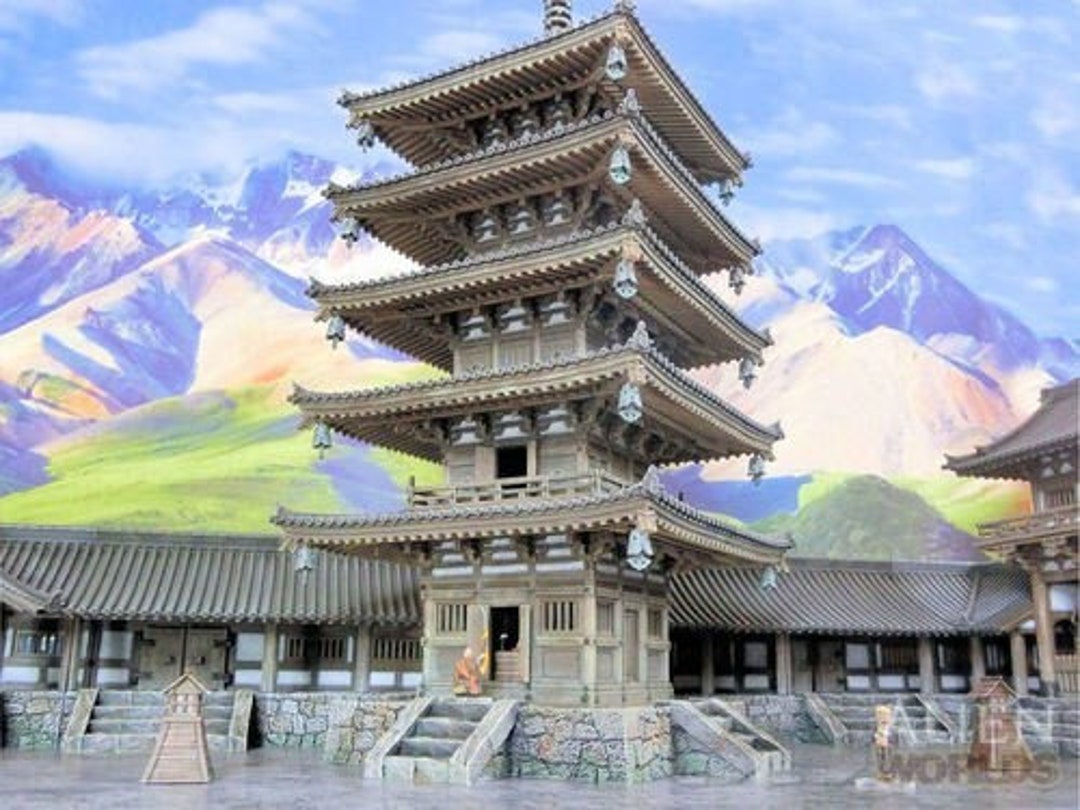 Japan Samurai Huge Temple Pagoda Dnd Miniature Wargaming Terrain for ...