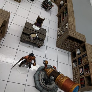 Library Modular Shelves Furniture Dnd Miniature Terrain | Dungeons and ...
