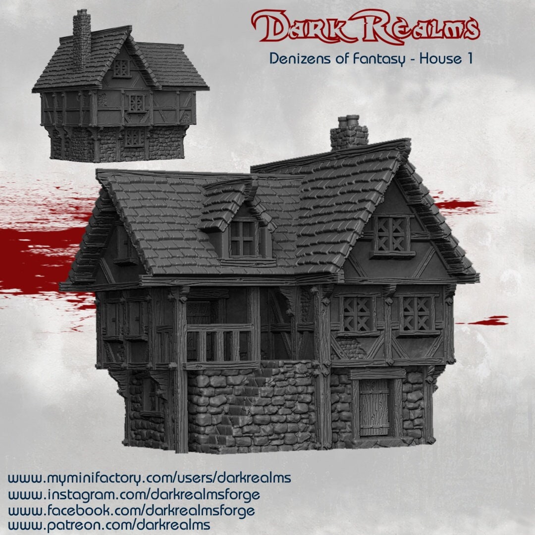 Dark Realms Denizens of Fantasy House 1 Dnd Miniature Terrain for ...