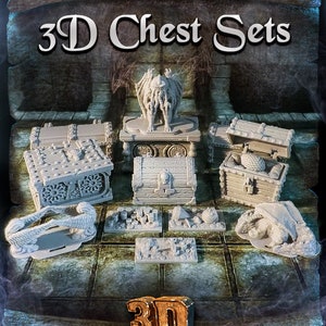 Treasure Chests Set Dnd Miniature Terrain 15mm 28mm 32mm | D&D ...