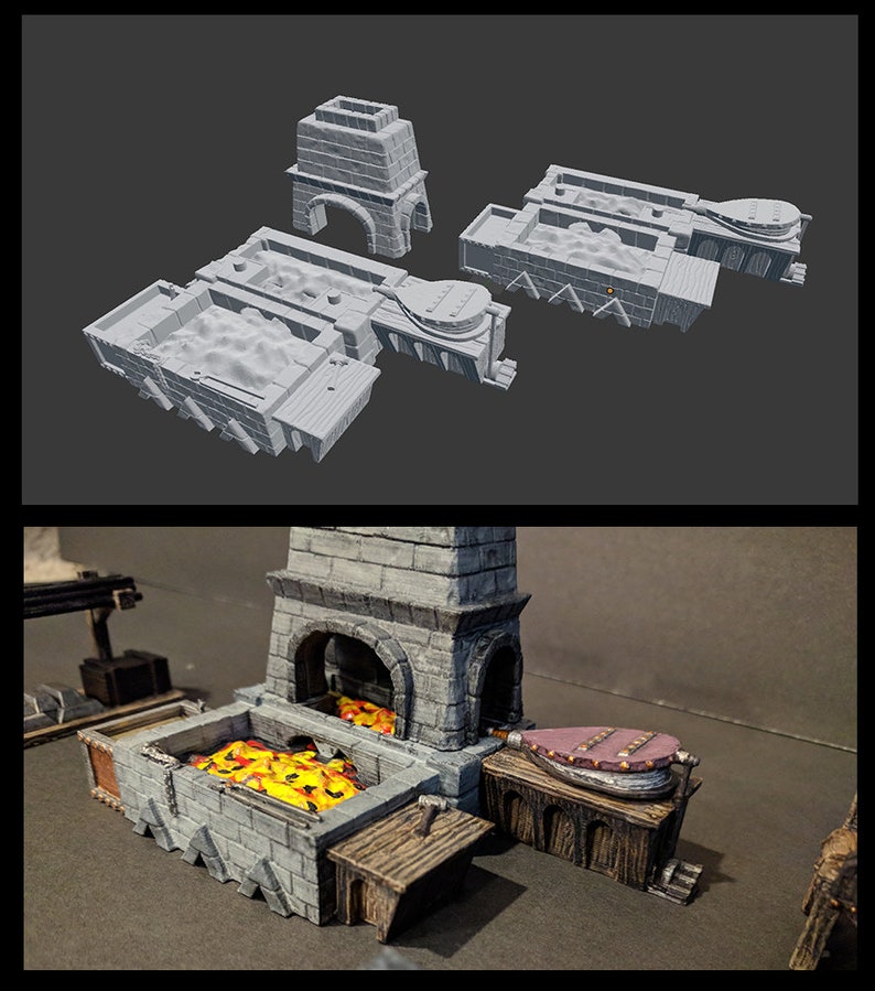 Blacksmith and Forge Dnd Miniature Terrain Dungeons and - Etsy