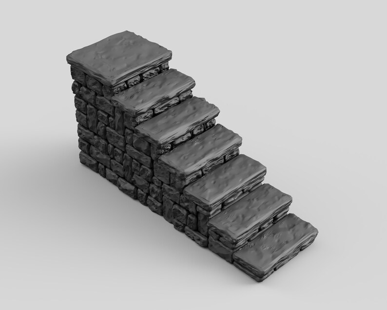 Dungeon Single Stair Case Dnd Dragonlock Tiles Terrain for | Etsy