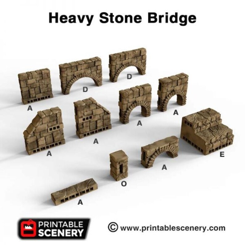 Heavy Stone Bridge Openlock Dungeon Tile Dnd Miniature Terrain ...