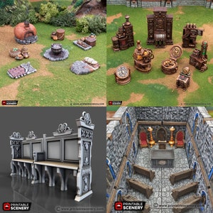 Complete Dnd Furniture Terrain Bundle Set Dnd Miniature Terrain ...