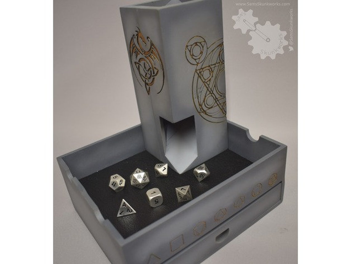 Portable Magnetic Dice Box Tray and Tower Dnd Dice Box - Etsy