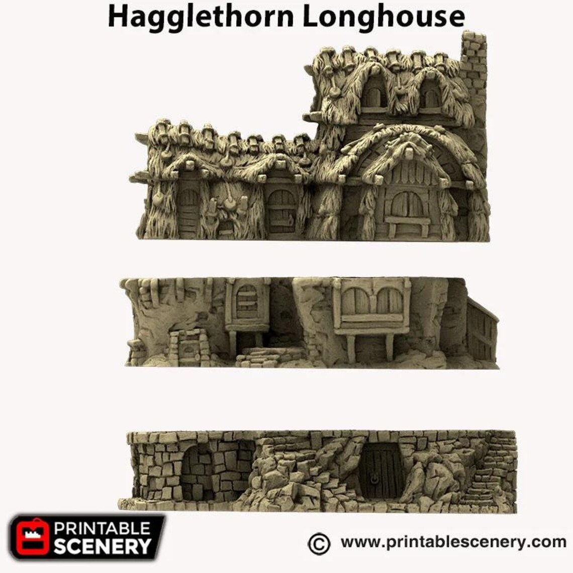 Hagglethorn Longhouse Set Dnd Miniature Terrain for Dungeons | Etsy