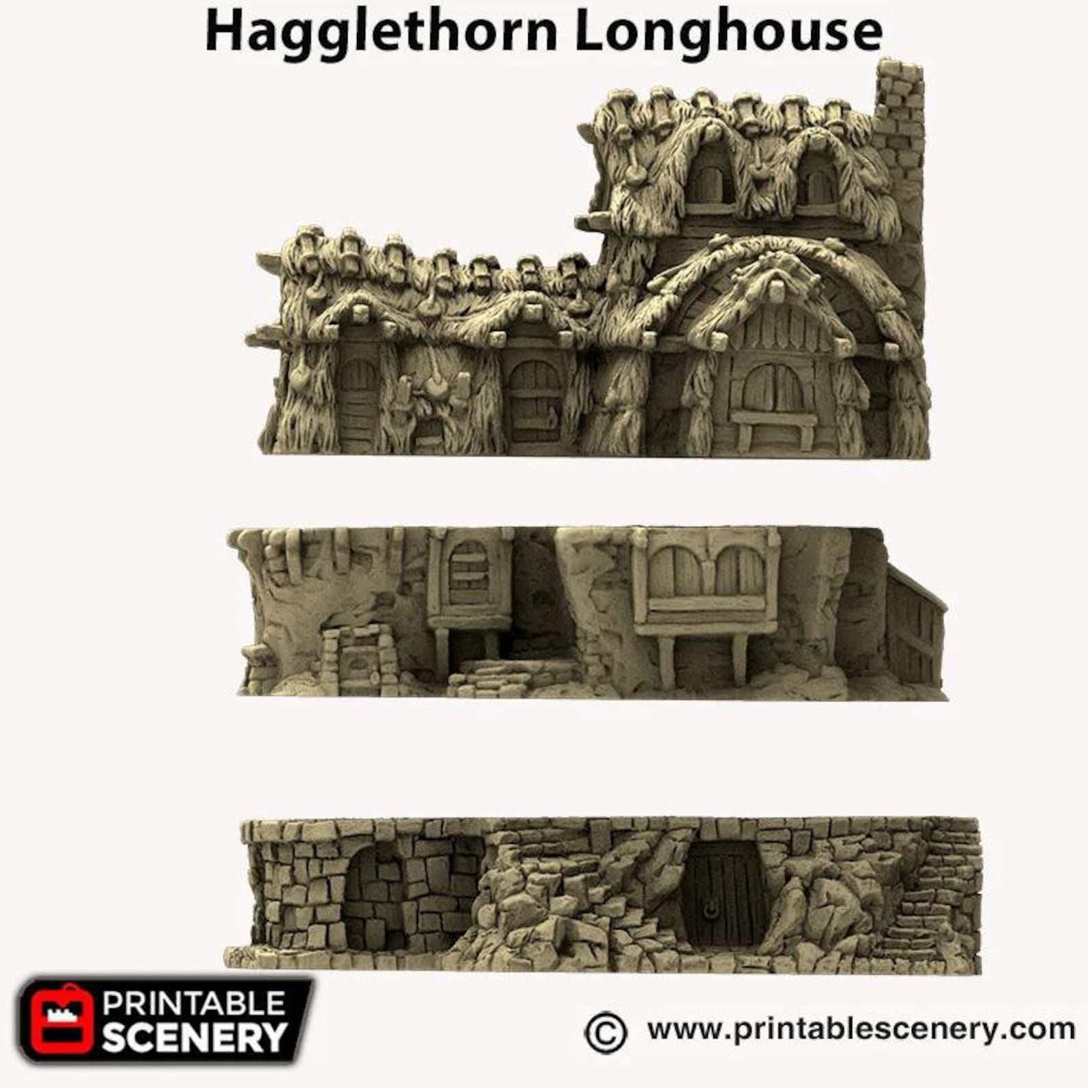 Hagglethorn Longhouse Set Dnd Miniature Terrain for Dungeons and ...