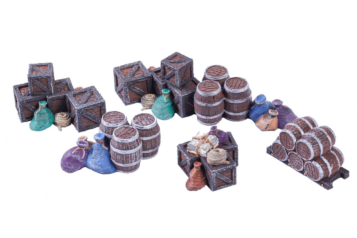 Painted Cargo Piles DnD Miniature Terrain Dungeons and | Etsy