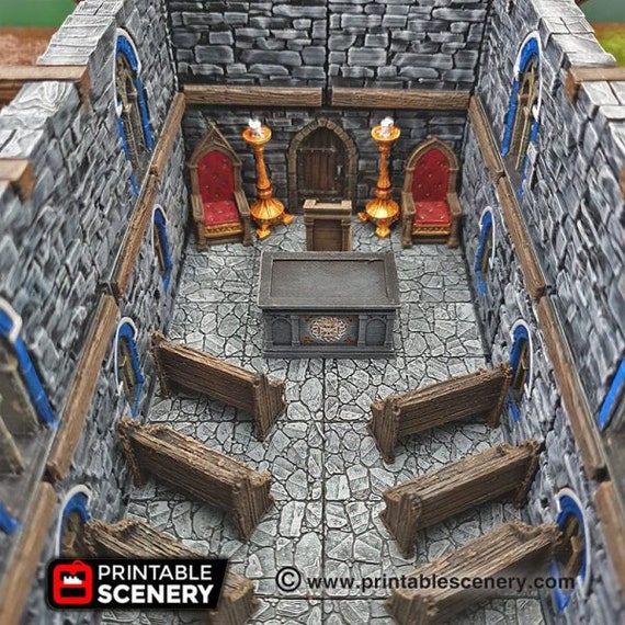 3DEGOS Church Chapel Chattels Furniture Set Dnd Miniature Terrain for Dungeons and Dragons D D Pathfinder D and D Etsy Canada