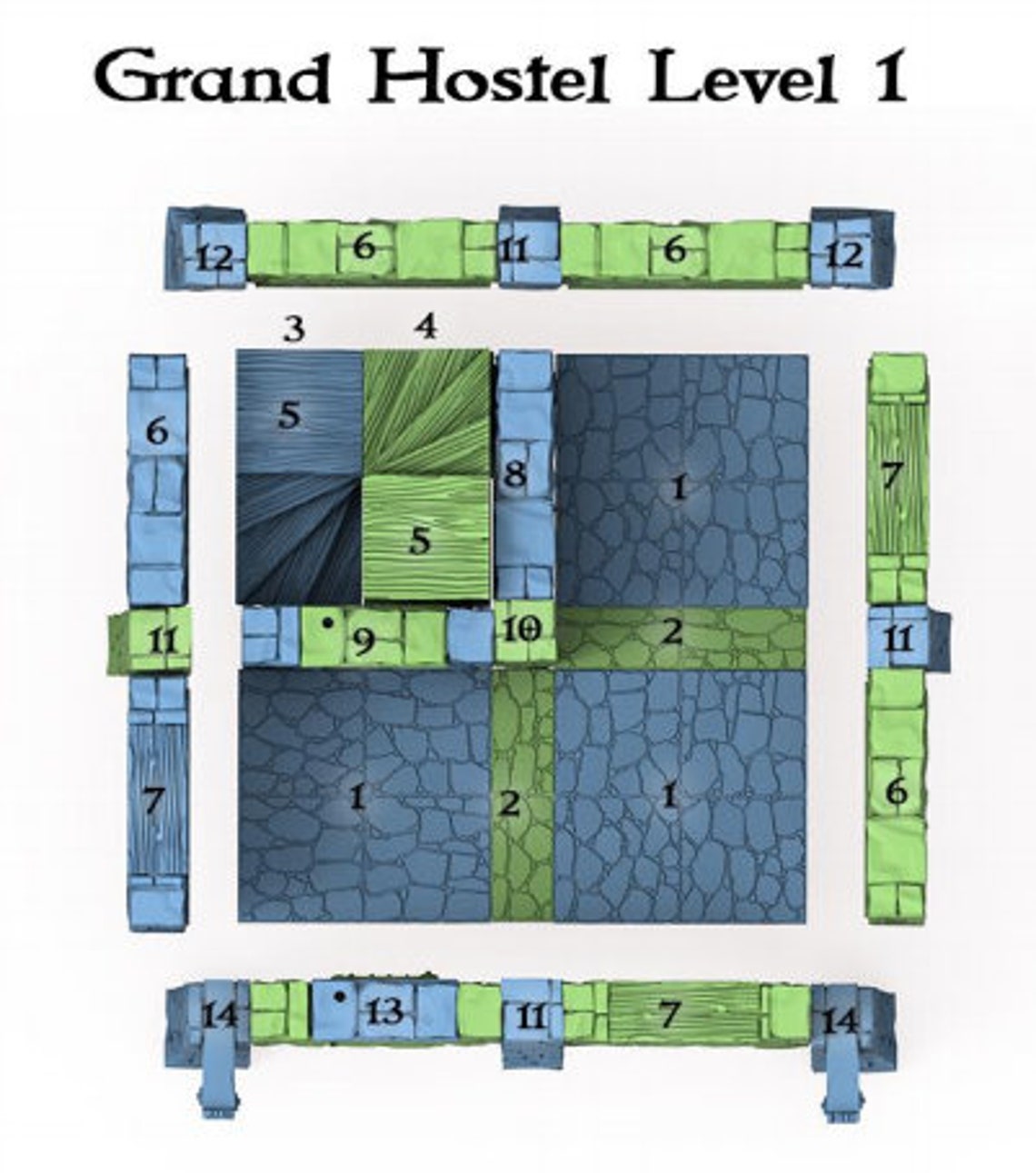 Grand Motel Modular Tiles Dnd Miniature Terrain Dungeons and - Etsy