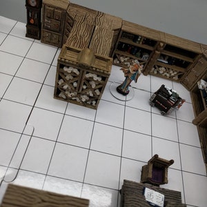 Library Modular Shelves Furniture Dnd Miniature Terrain | Dungeons and ...