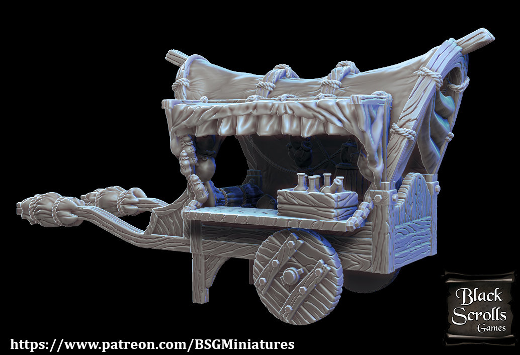 Merchant Wagon DnD Miniature Terrain 15mm 28mm 32mm | Etsy