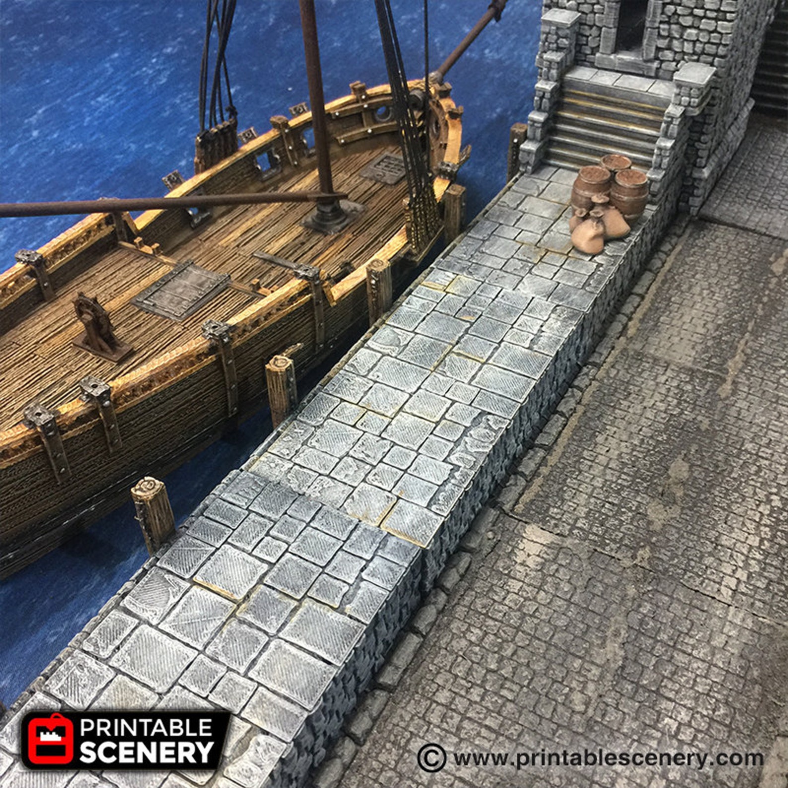 Port Winterdale Ship Dock Dnd Miniature Terrain for Dungeons - Etsy