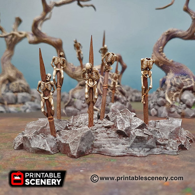 Shadowfey Impaled Skeletons Dnd Miniature Terrain for Dungeons and ...