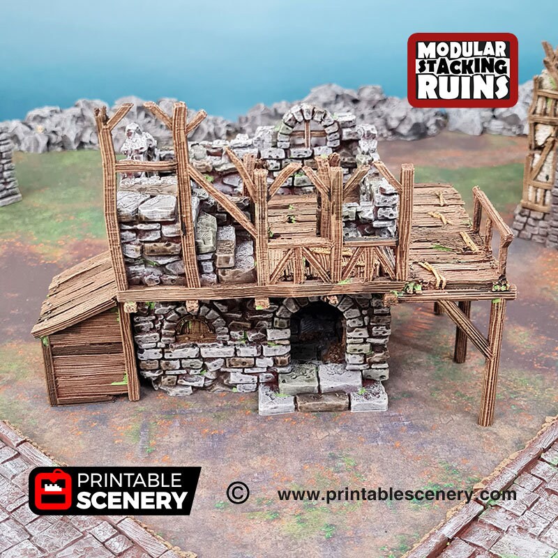 Wargaming Gifts Tabletop D&D Ruined Gatehouse East Wing DnD Miniature ...