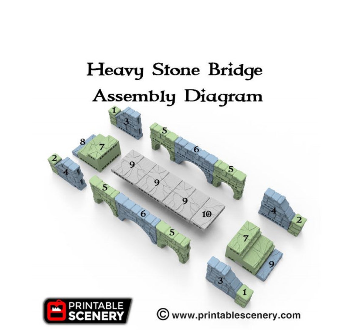 Heavy Stone Bridge Openlock Dungeon Tile Dnd Miniature Terrain ...