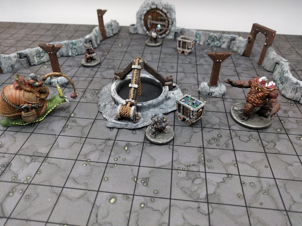 Ore Mines Cavern Walls Set Dnd Miniature Terrain for Dungeons and ...