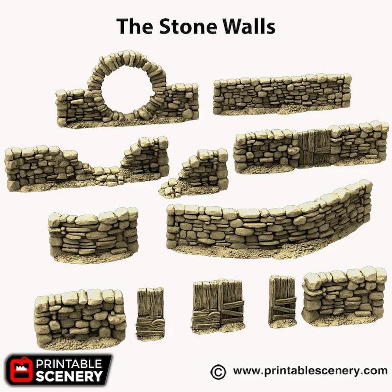 Hagglethorn Hollow Stone Walls Dnd Miniature Terrain for - Etsy
