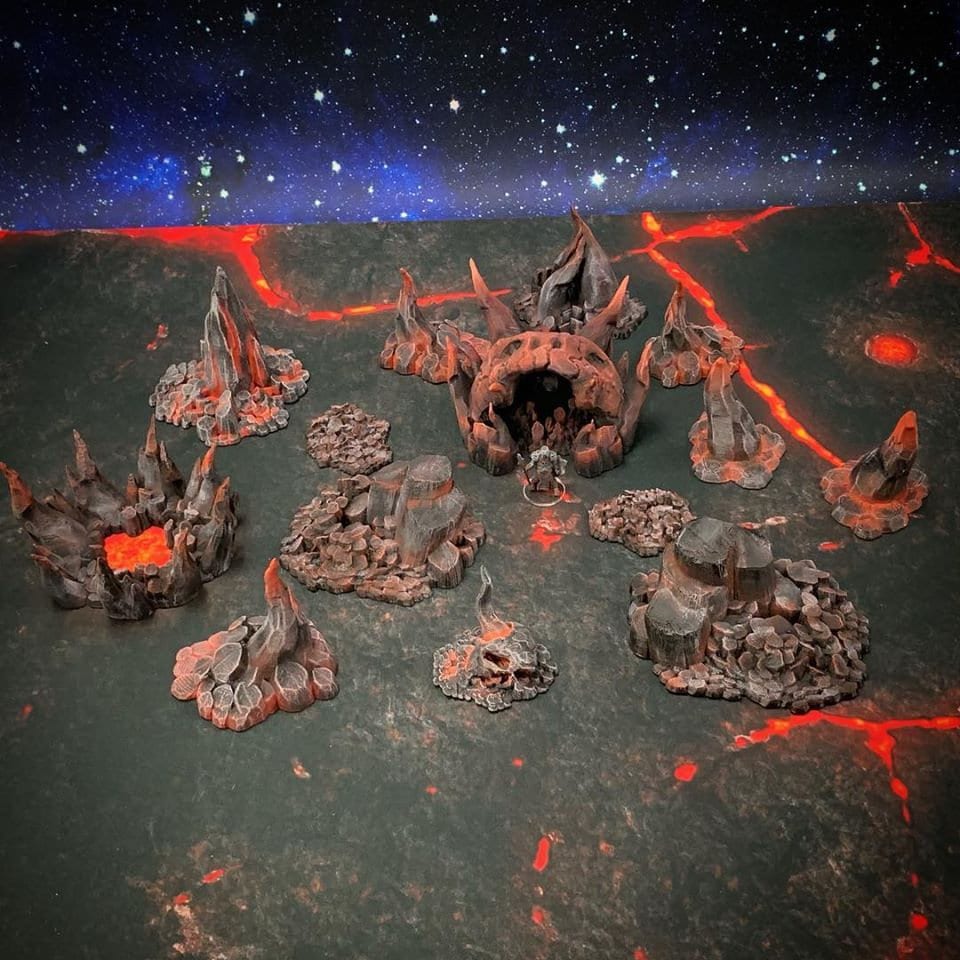 Hell Rock Set Dnd Miniature Terrain Dungeons and Dragons | Etsy