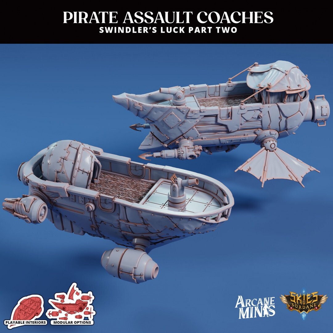 Scrapper Pirate Skycoaches Ship Dnd Terrain, Dungeons and Dragons, Dnd ...