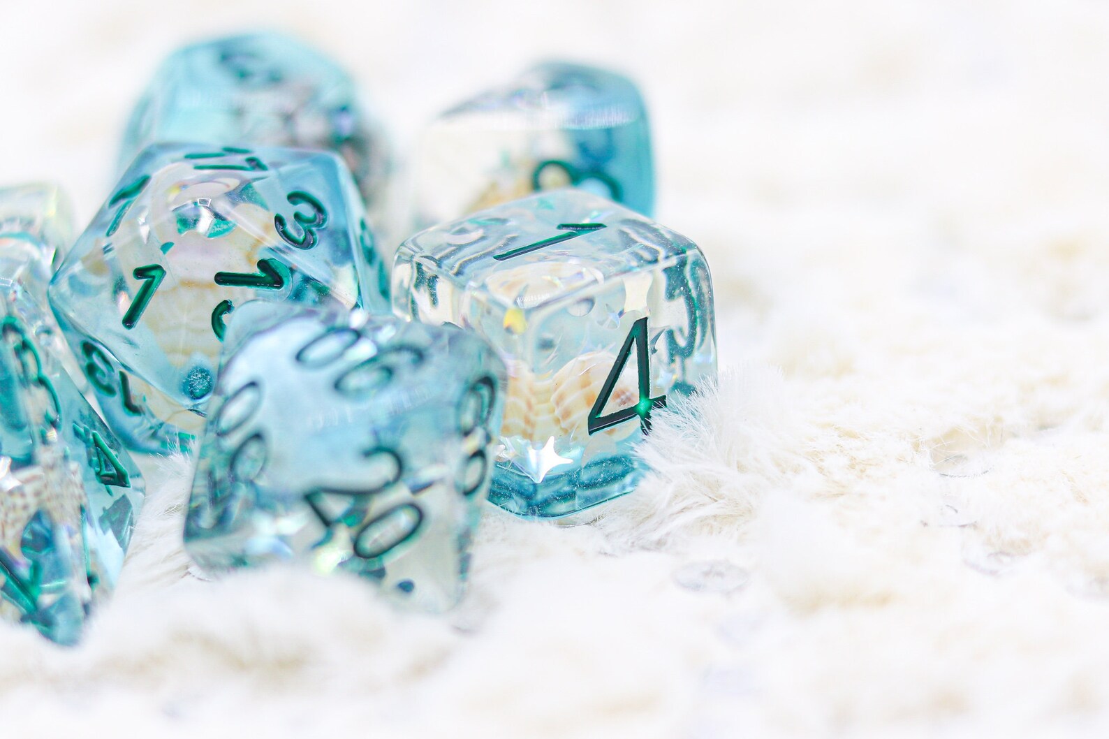 Seashell of Blue Ocean Dice Set for Dungeons and Dragons D&D - Etsy