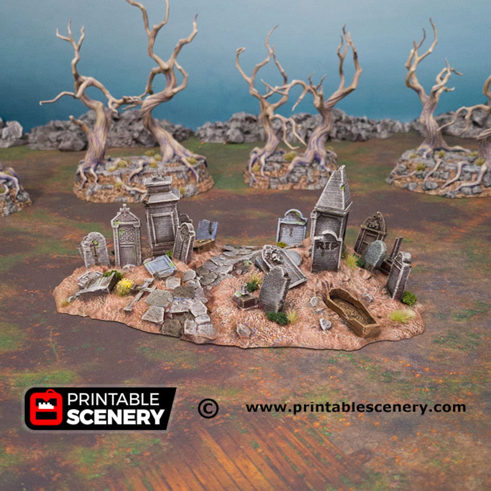 Shadowfey Graveyard Hills DnD Miniature Terrain for Dungeons | Etsy