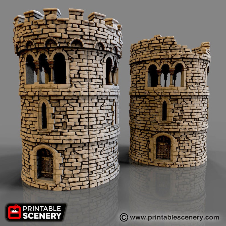 Ruined Round Tower Dnd Miniature Terrain for Dungeons and Dragons, D&D ...