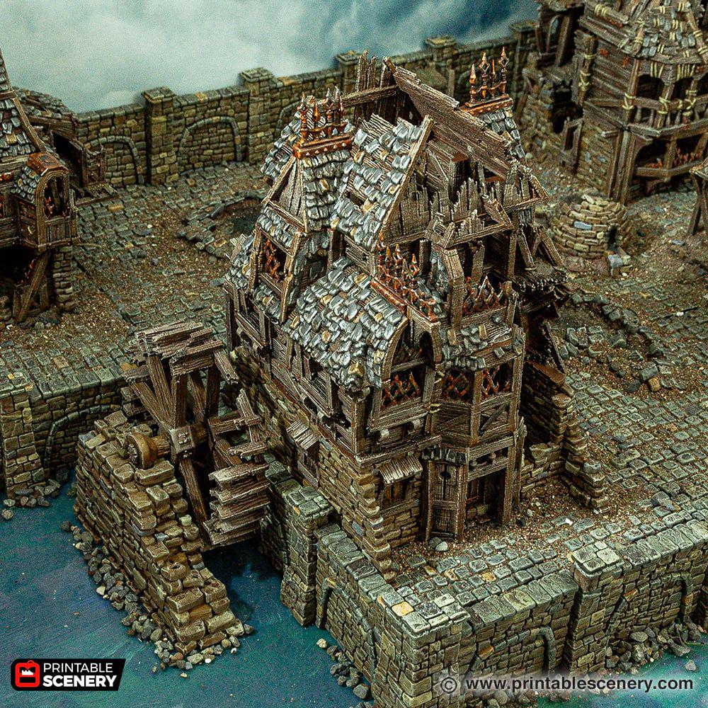 Ruined City Watermill Dnd Terrain, Dungeons and Dragons Terrain, Cities ...