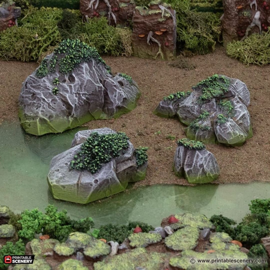 Gloaming Swamp Scatter Rocks Dnd Miniature Terrain, Dungeons and ...