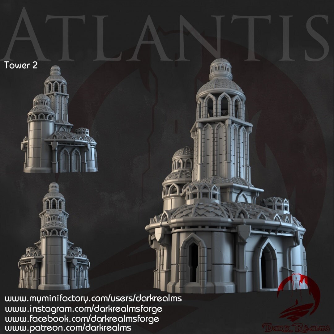 Dark Realms Atlantis Tower 2 Dnd Miniature Terrain for Dungeons and ...