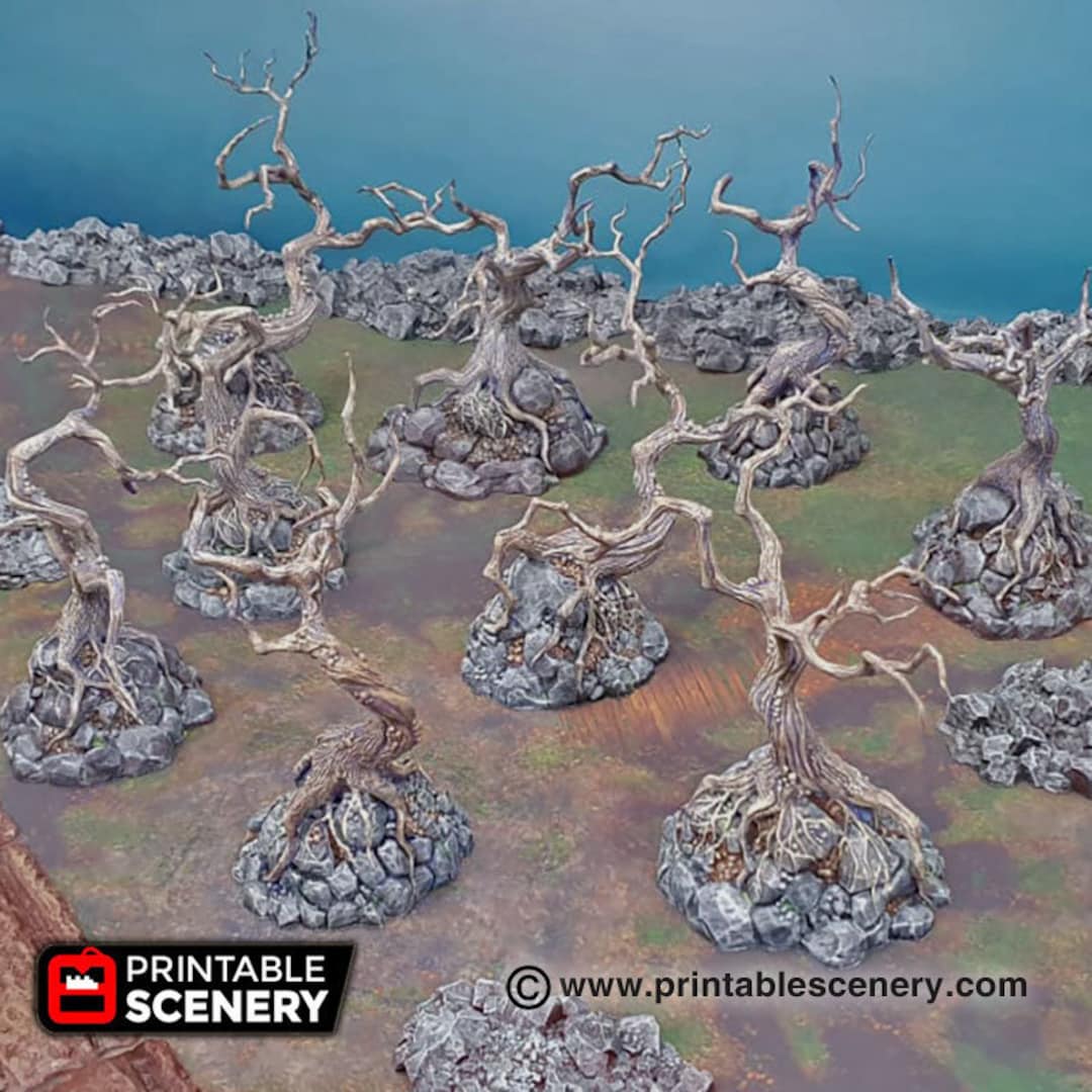 Shadowfey Evil Contorted Trees Dnd Miniature Terrain for Dungeons and ...