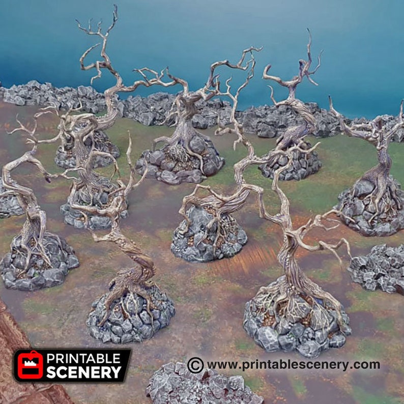 Shadowfey Evil Contorted Trees Dnd Miniature Terrain for Dungeons and ...