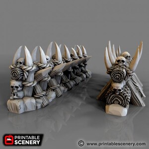 Dwarves, Elves and Demons - Dnd Terrain Tusk Fence | Dnd 28mm Miniature ...