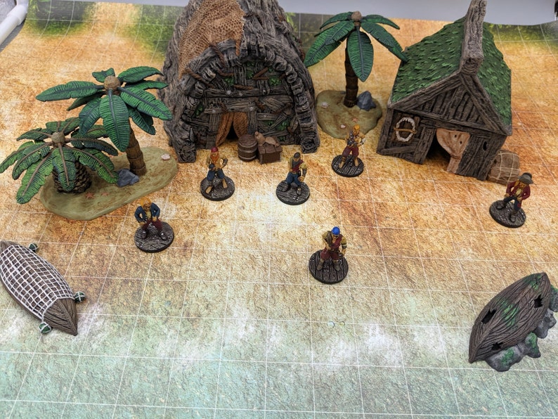 Fisherman Hut and Hull House Set Dnd Terrain for Dungeons and - Etsy