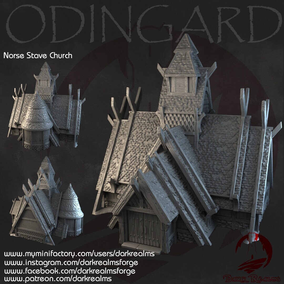 Dark Realms Odingard Norse Stave Church Dnd Miniature Terrain for ...