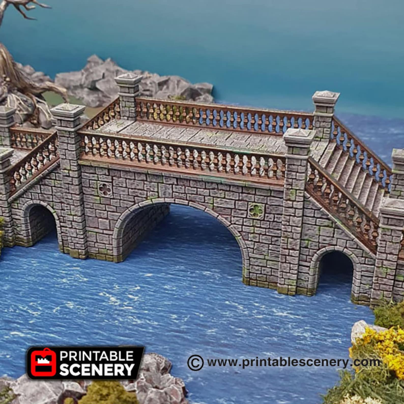 Arcanists Stone Bridge DnD Miniature Terrain for Dungeons and | Etsy