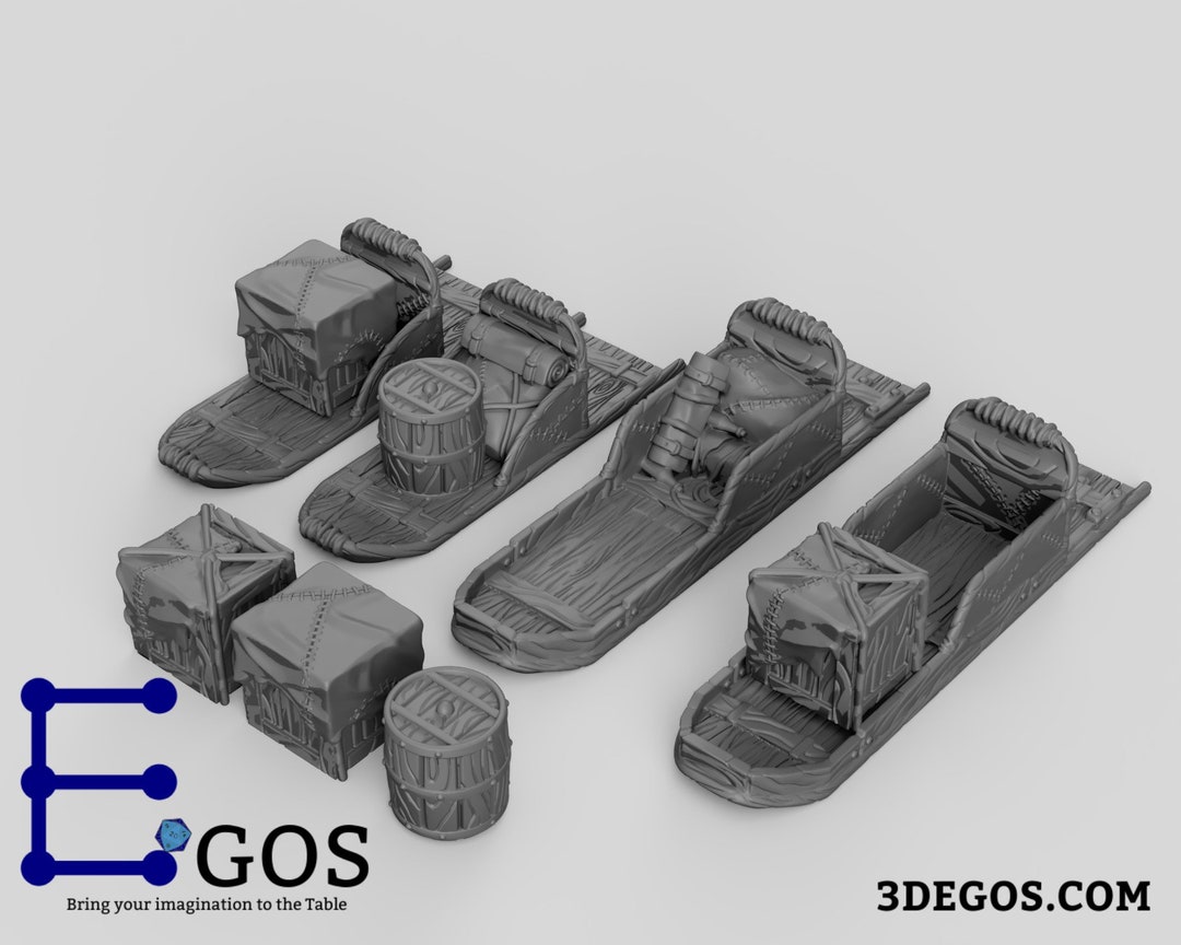 Wintertide Dog Sleds Dnd Miniature Terrain for Dungeons and Dragons, D ...